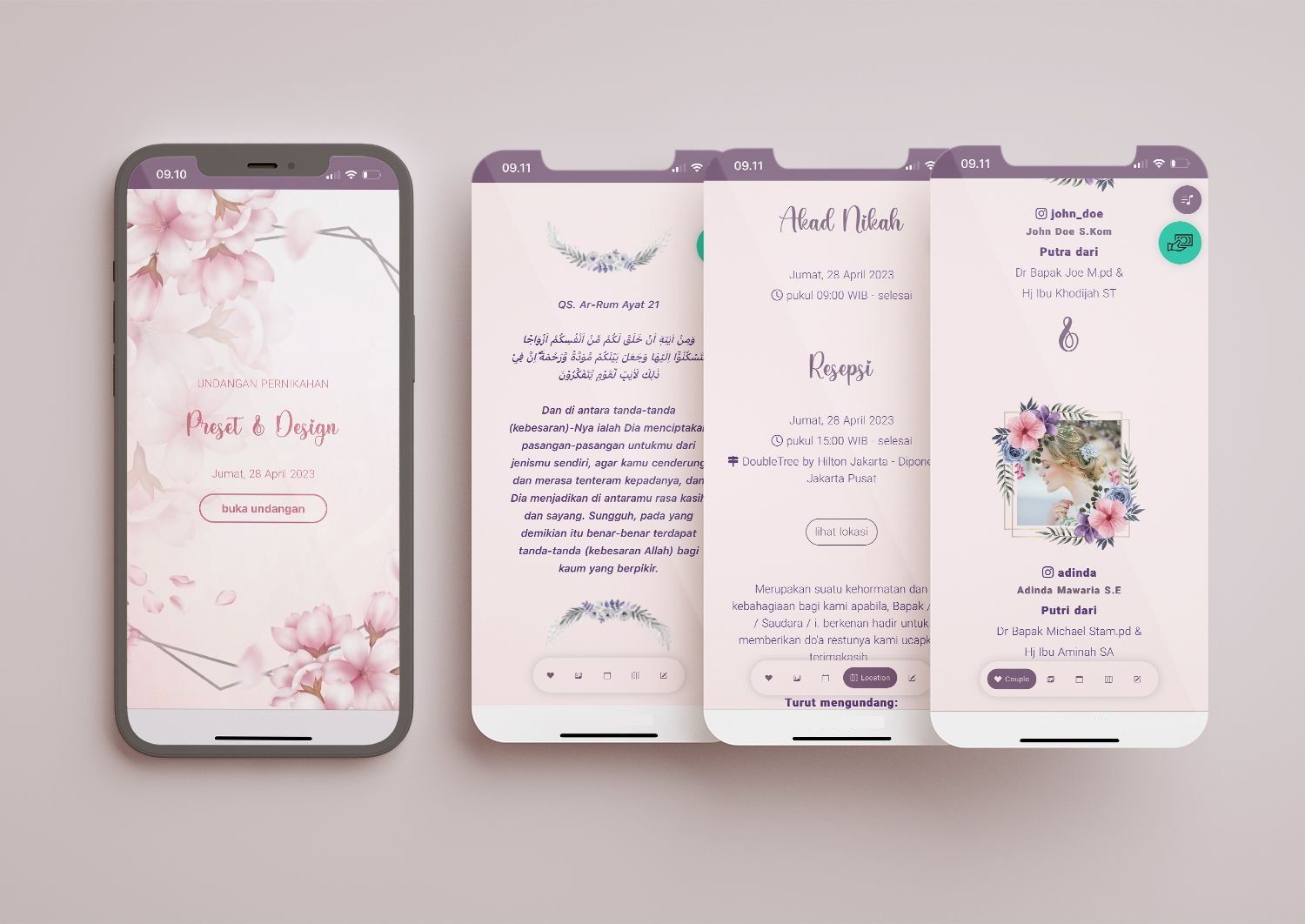 Preset Pink Flower - Our Wedding Link