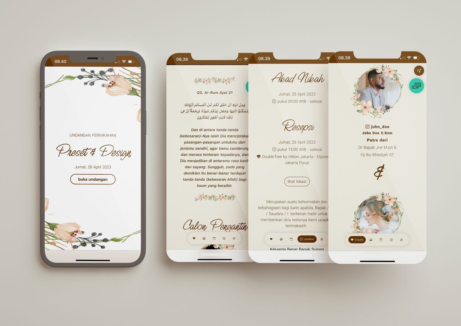 Preset Brown Flower - Our Wedding Link